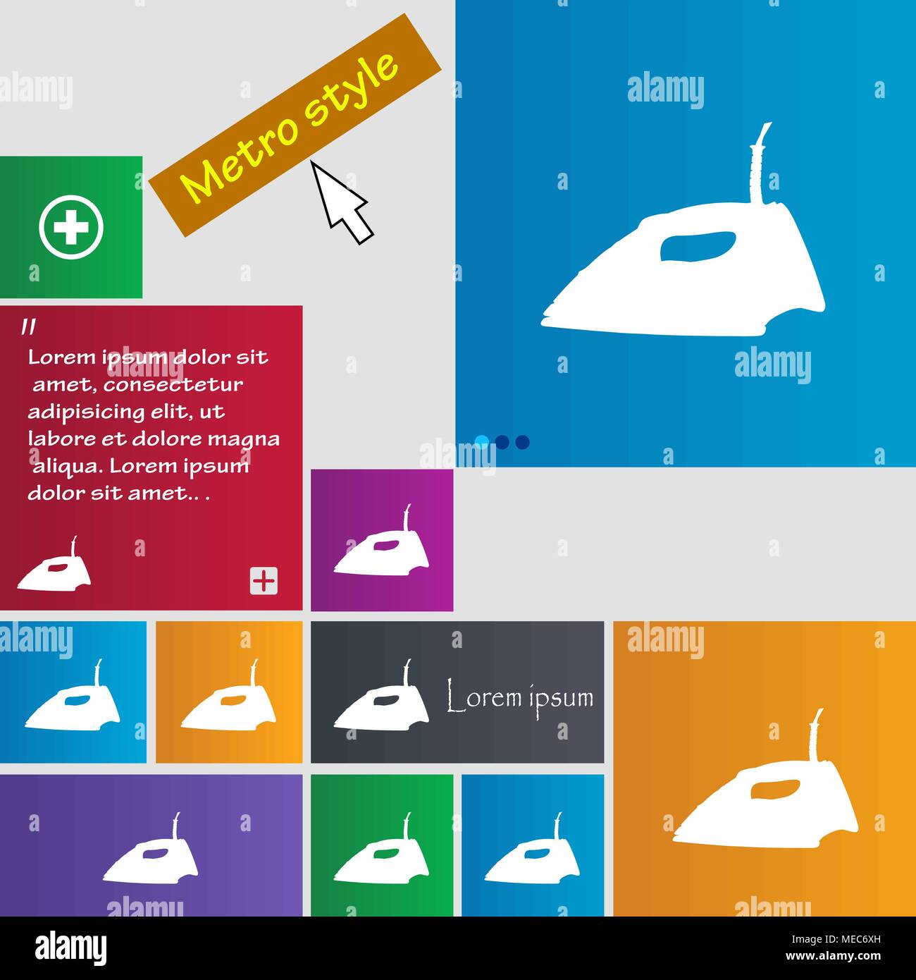 Iron icon sign. buttons. Modern interface website buttons with cursor ...