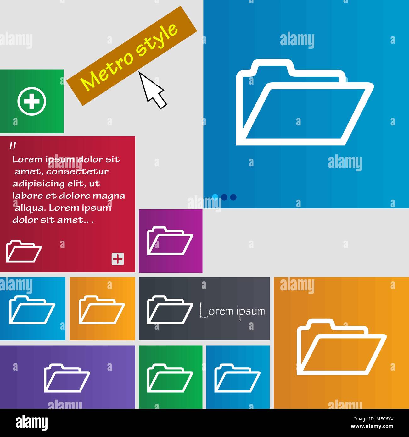 Folder icon sign. buttons. Modern interface website buttons with cursor pointer. Vector ...