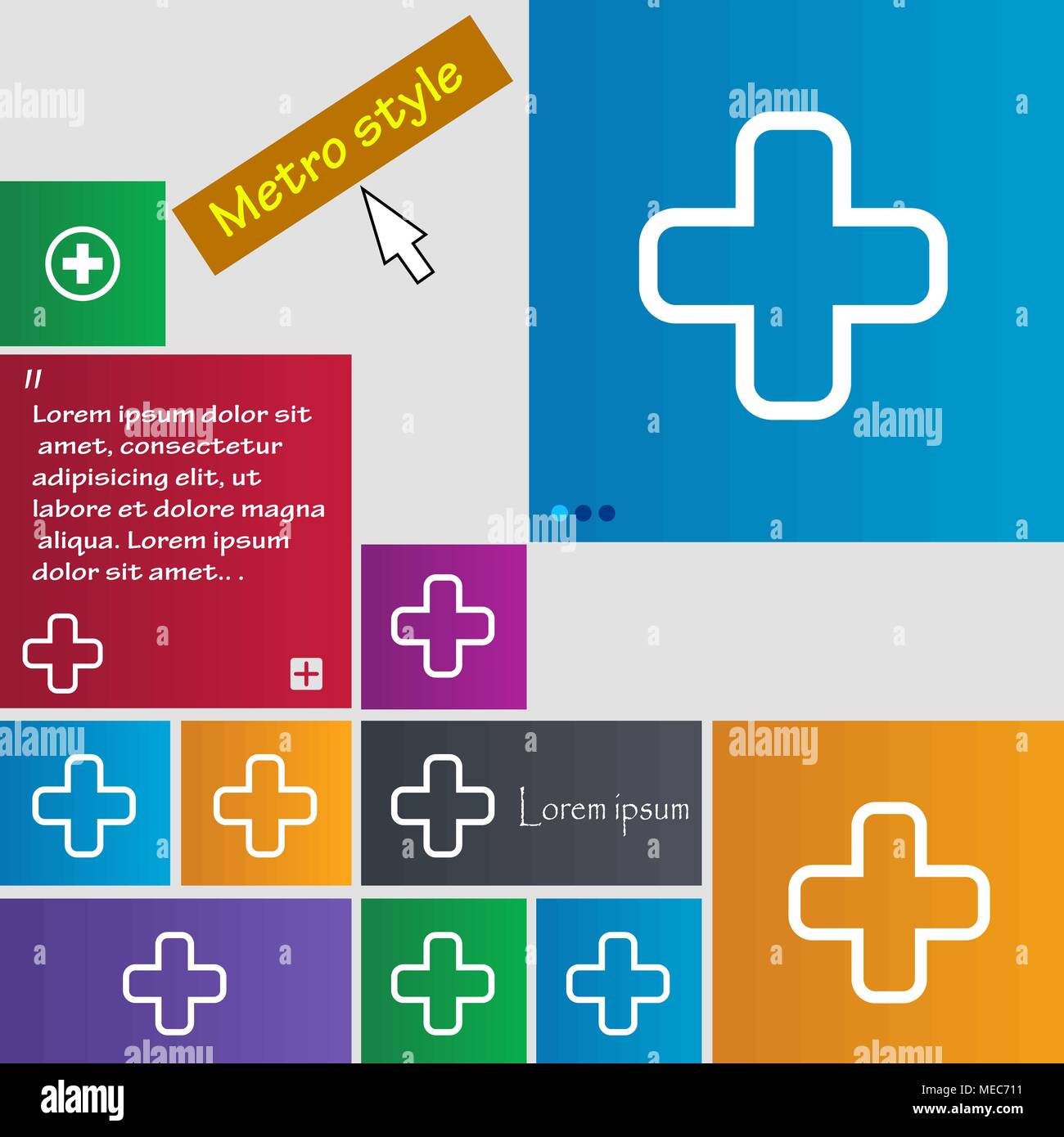 Plus Icon Sign Buttons Modern Interface Website Buttons With Cursor Pointer Vector 