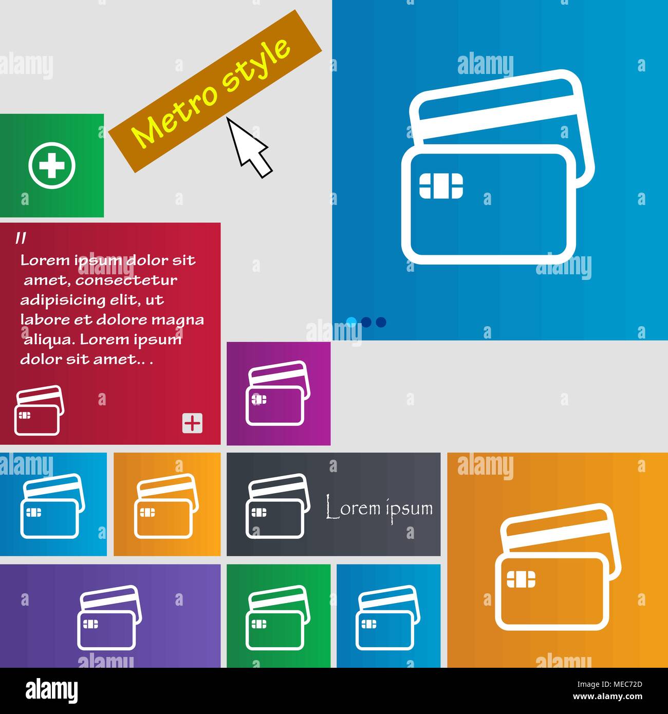 Credit card icon sign. buttons. Modern interface website buttons with ...