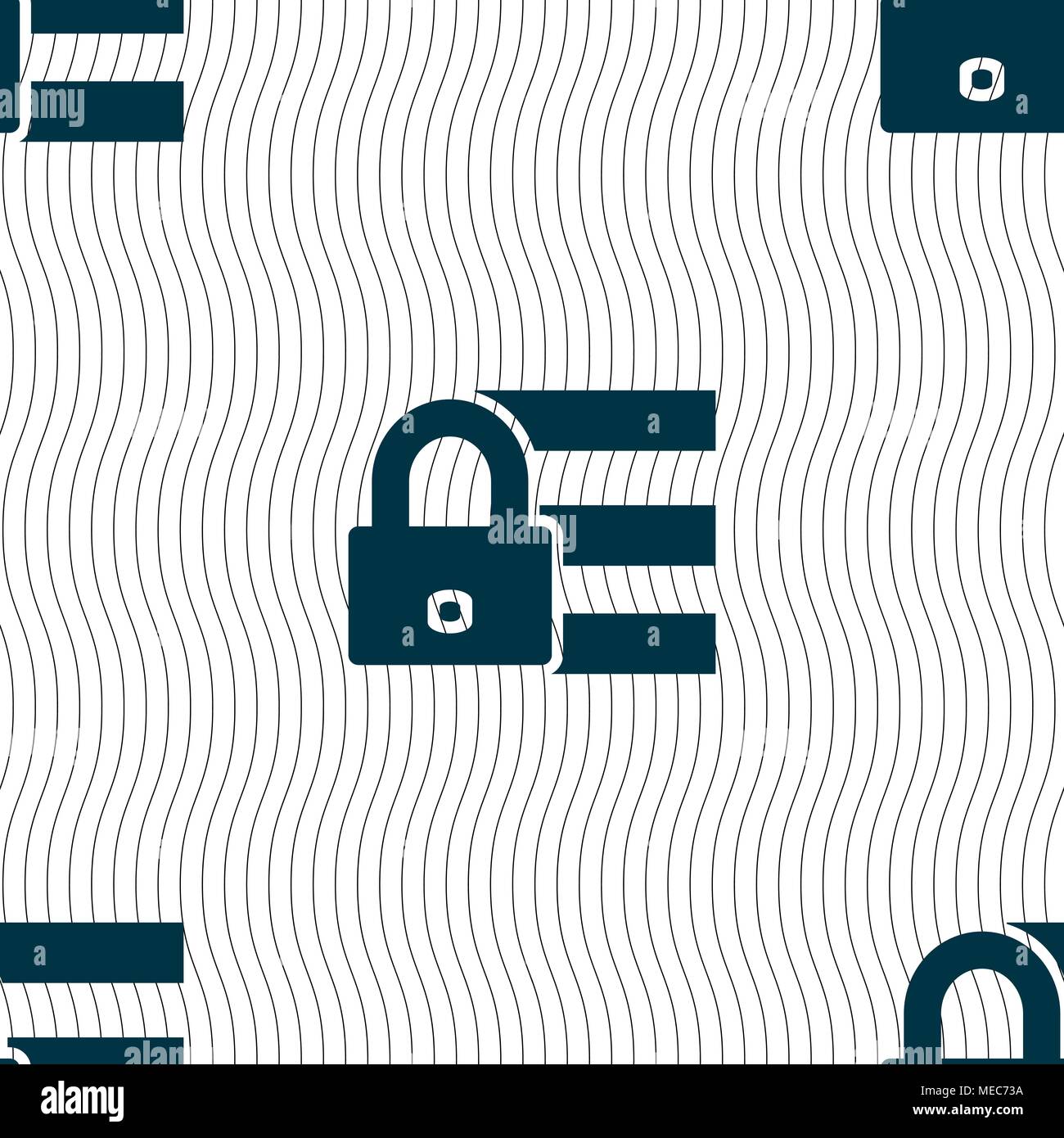 Lock, login icon sign. Seamless pattern with geometric texture. Vector ...