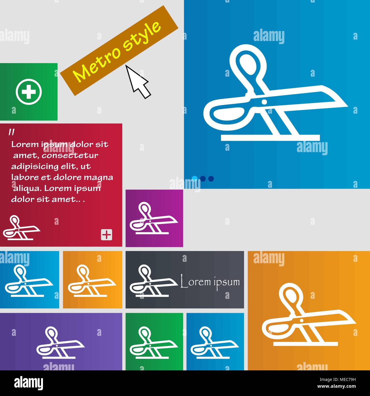 scissors icon sign. buttons. Modern interface website buttons with cursor pointer. Vector ...