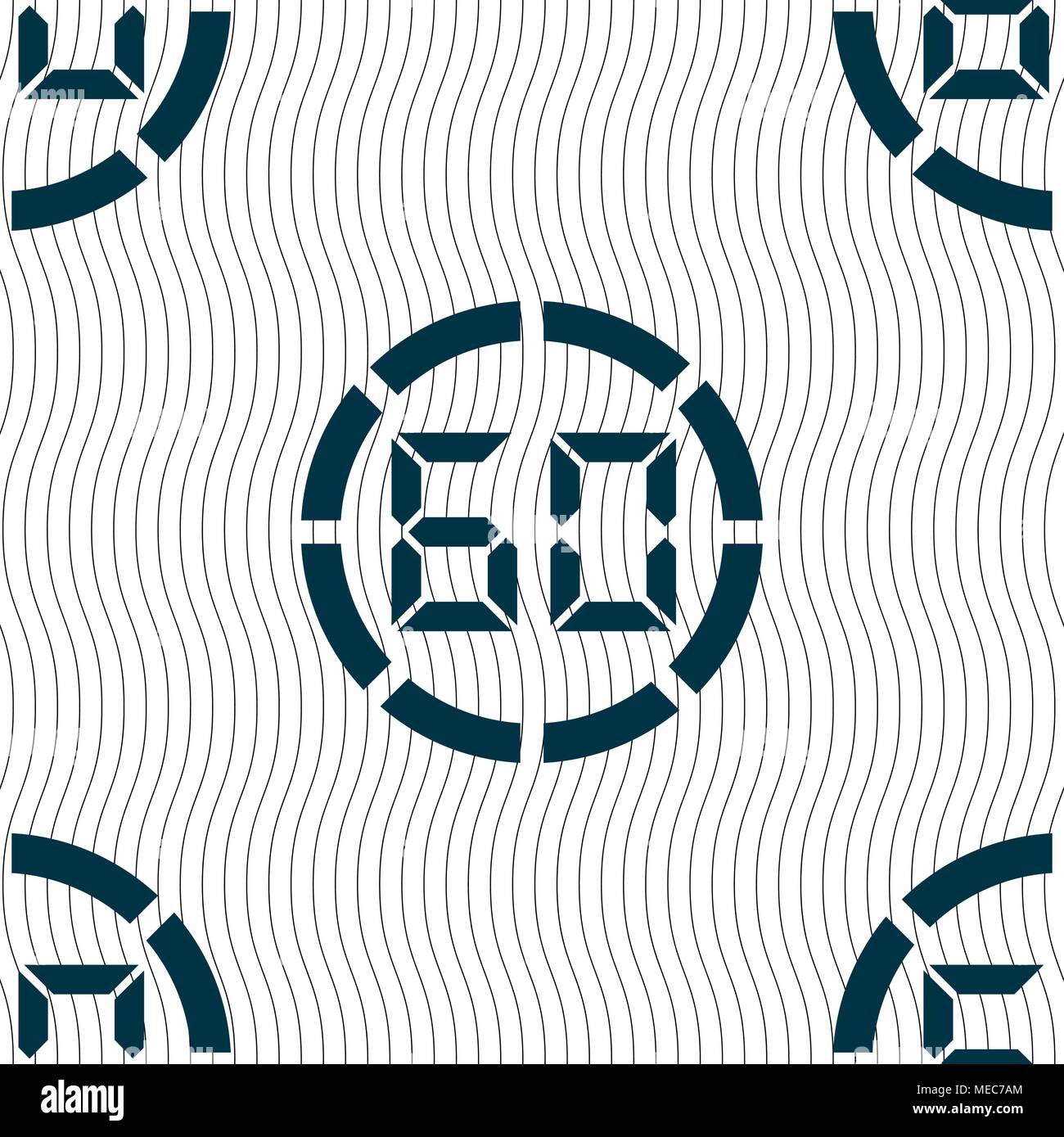 60 second stopwatch icon sign. Seamless pattern with geometric texture ...