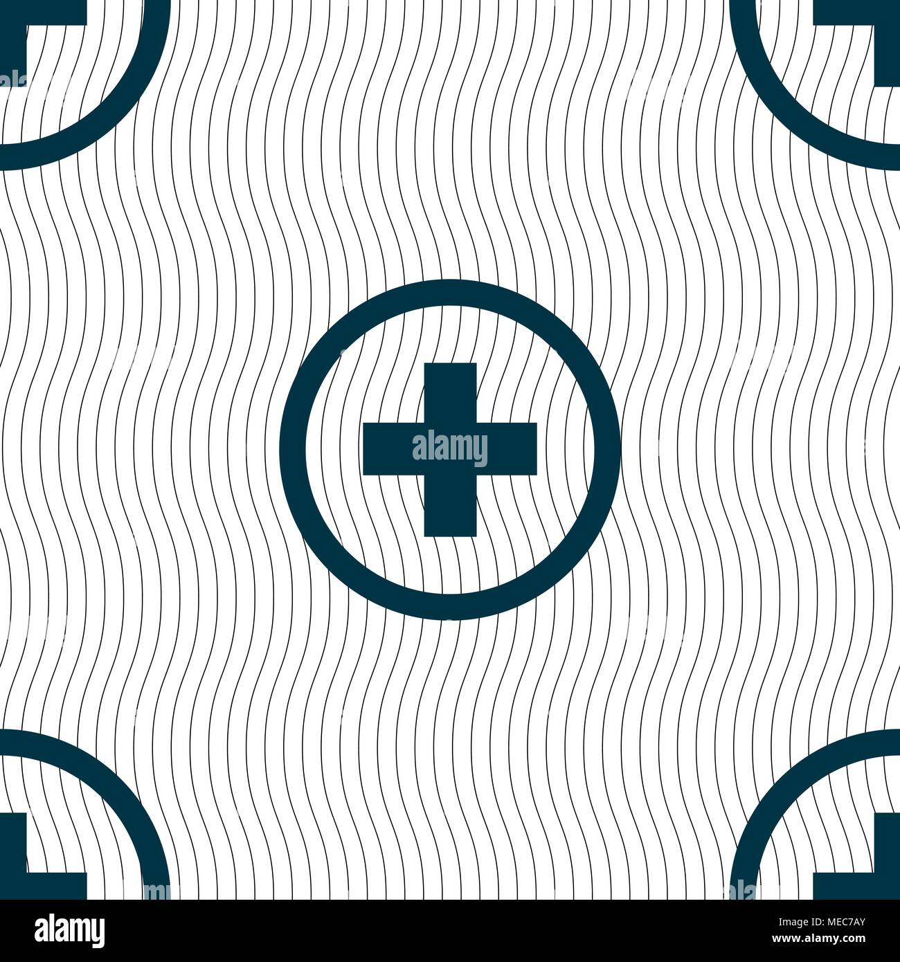 Plus, Positive, zoom icon sign. Seamless pattern with geometric texture ...