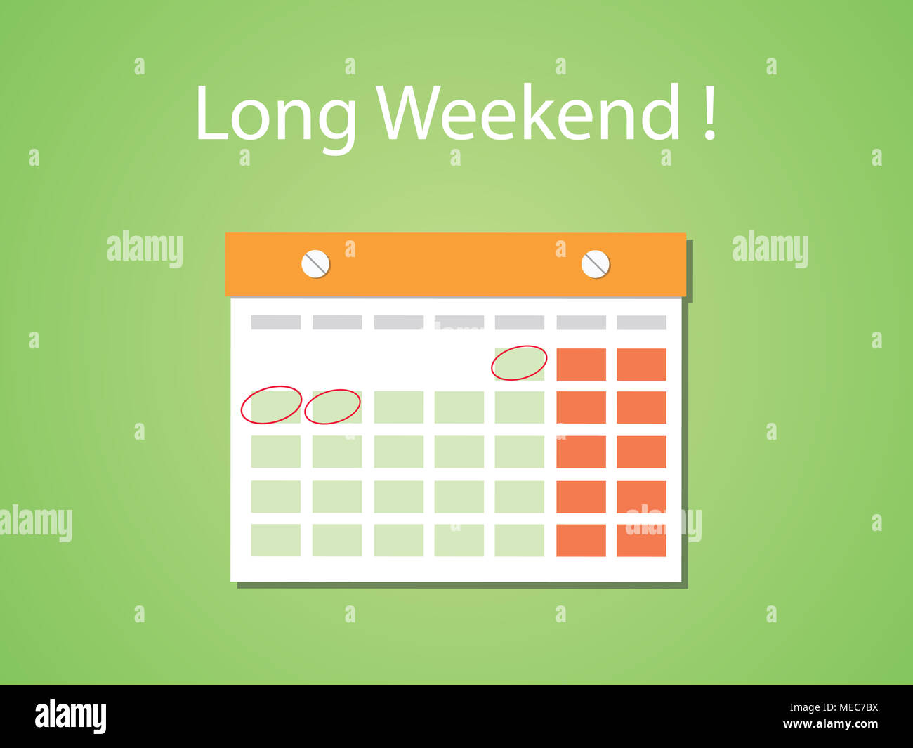 long weekend concept illustration with flat style and green background ...