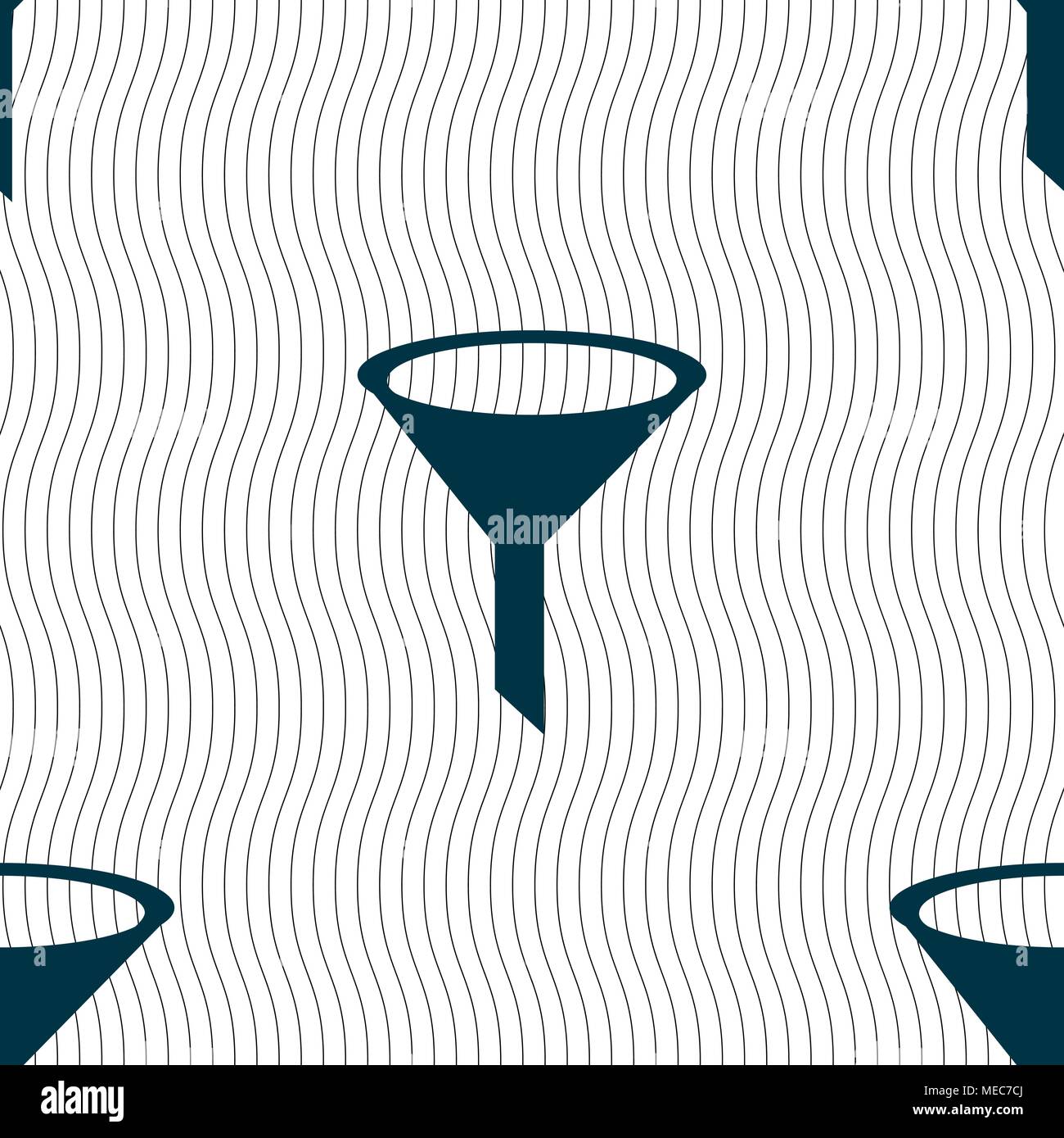 Funnel icon sign. Seamless pattern with geometric texture. Vector ...