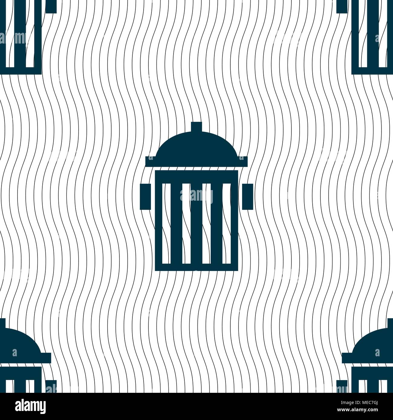 fire hydrant icon sign. Seamless pattern with geometric texture. Vector ...