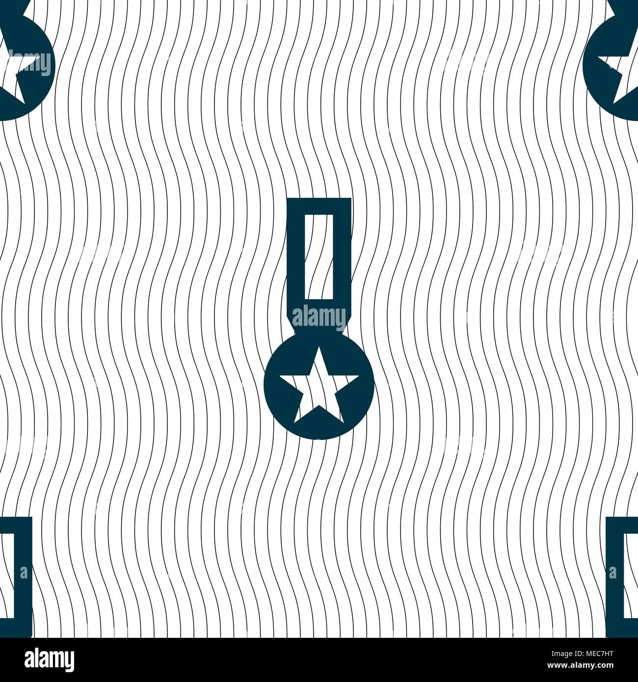 Award, Medal of Honor icon sign. Seamless pattern with geometric ...