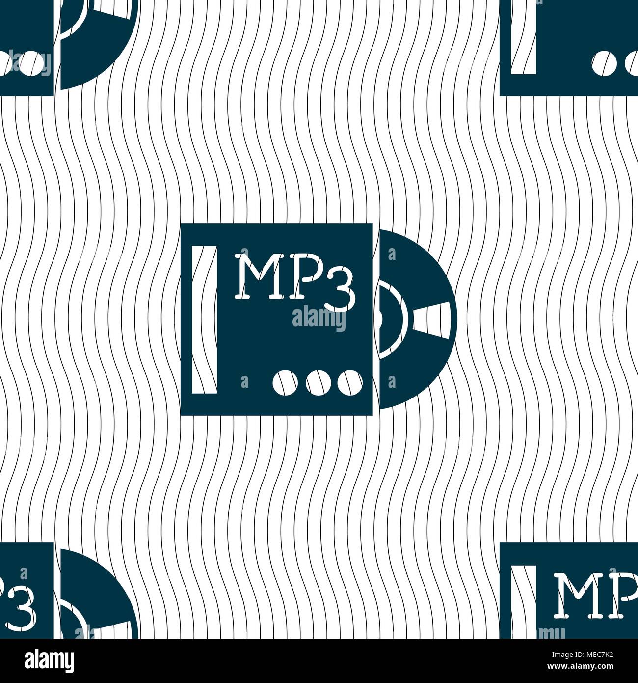 mp3 player icon sign. Seamless pattern with geometric texture. Vector ...