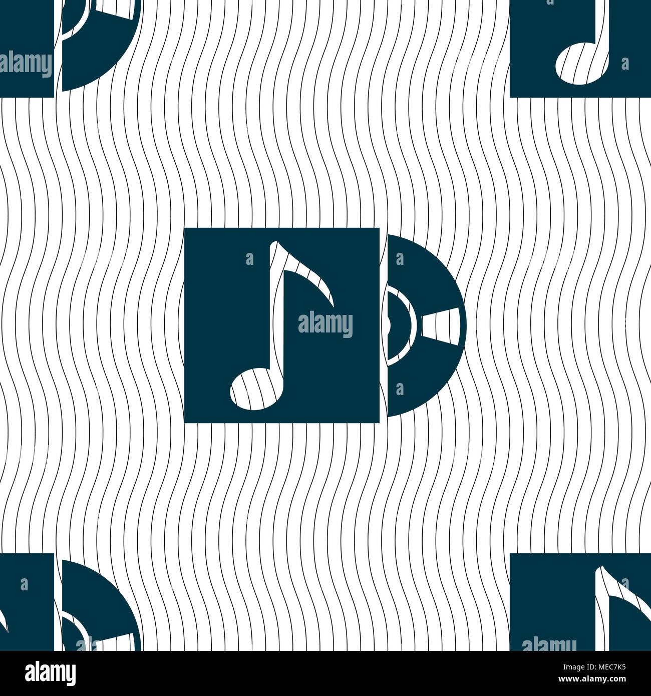 cd player icon sign. Seamless pattern with geometric texture. Vector ...