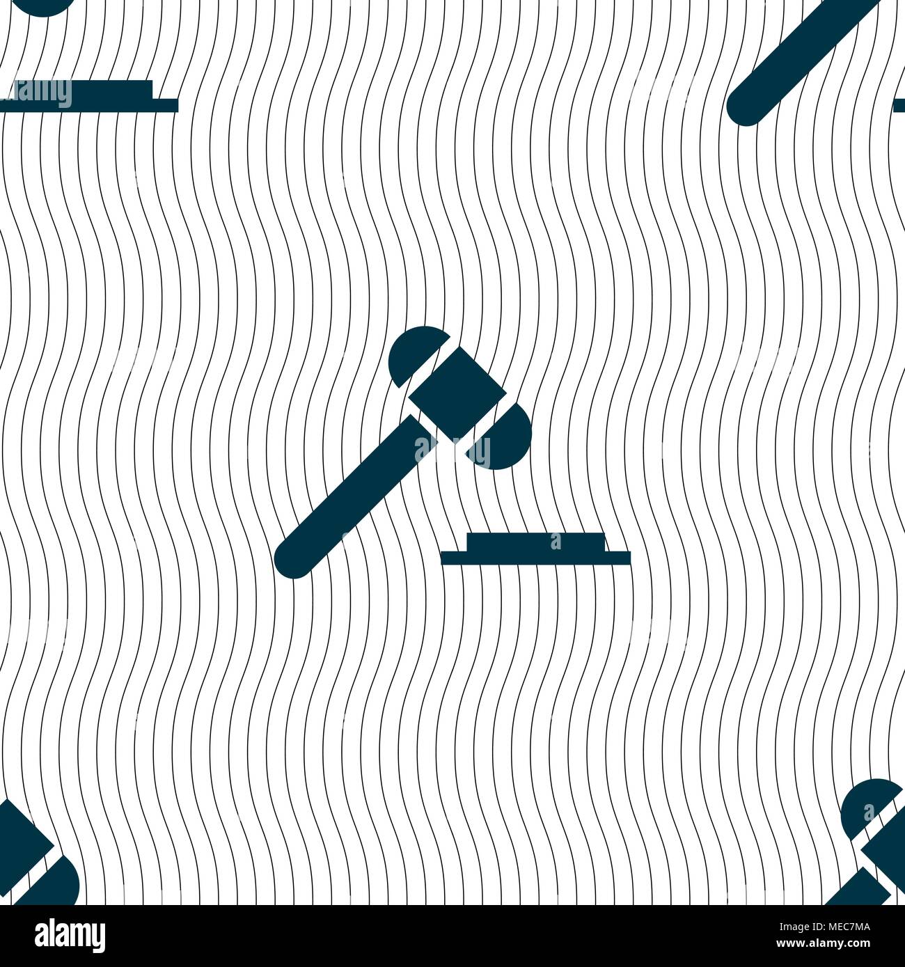 judge hammer icon. Seamless pattern with geometric texture. Vector ...