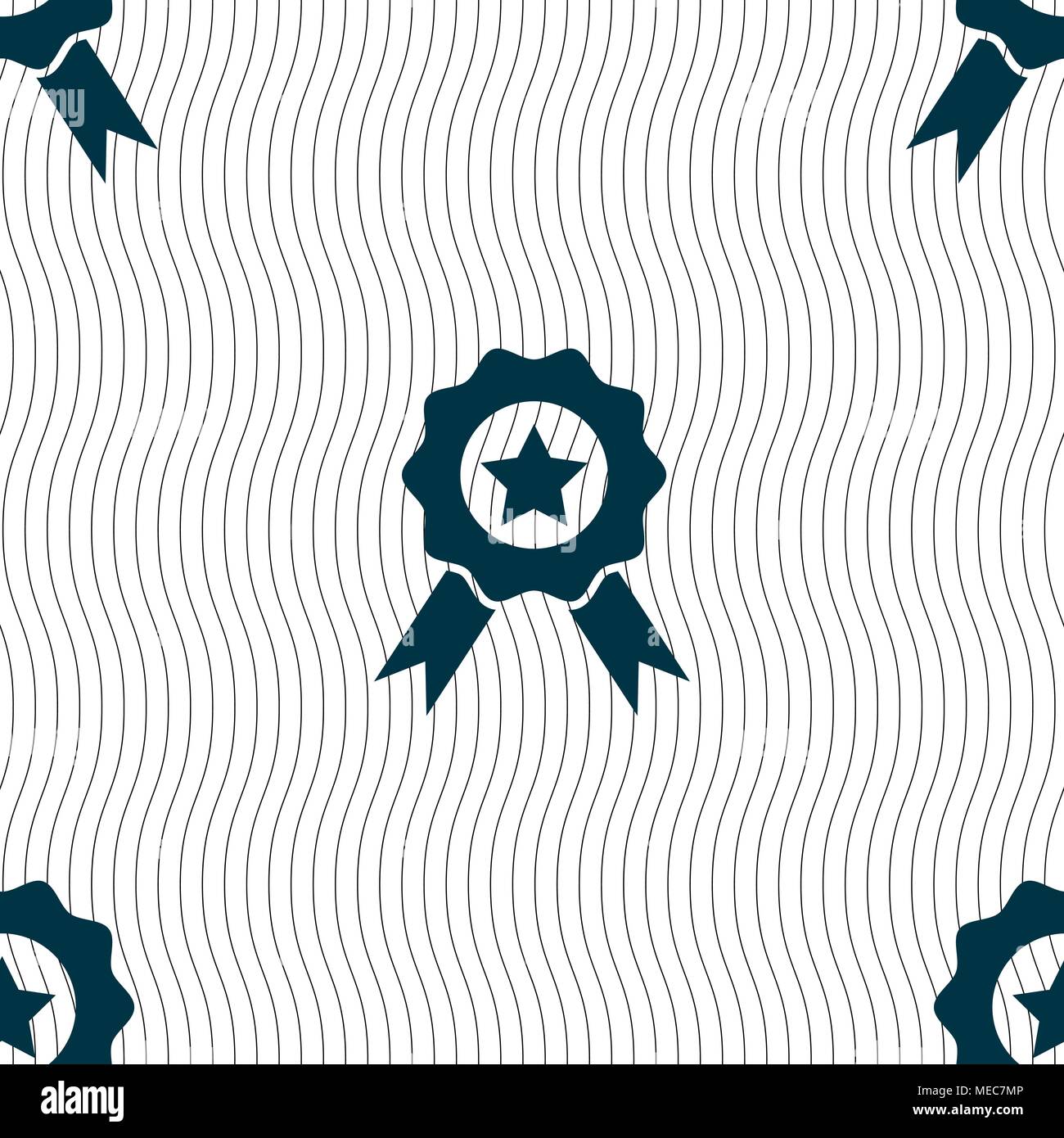 Award, Medal of Honor icon sign. Seamless pattern with geometric ...