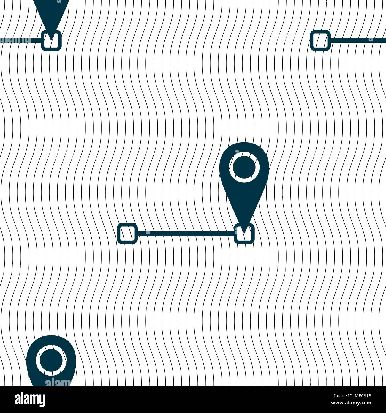 Map pointer icon sign. Seamless pattern with geometric texture. Vector illustration Stock Vector ...