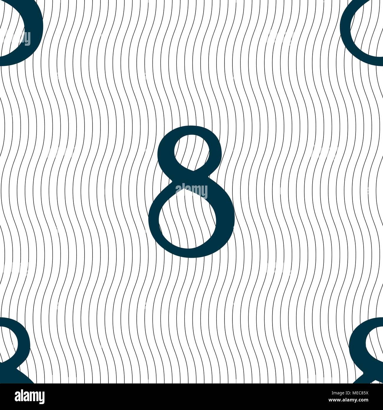 number Eight icon sign. Seamless pattern with geometric texture. Vector ...