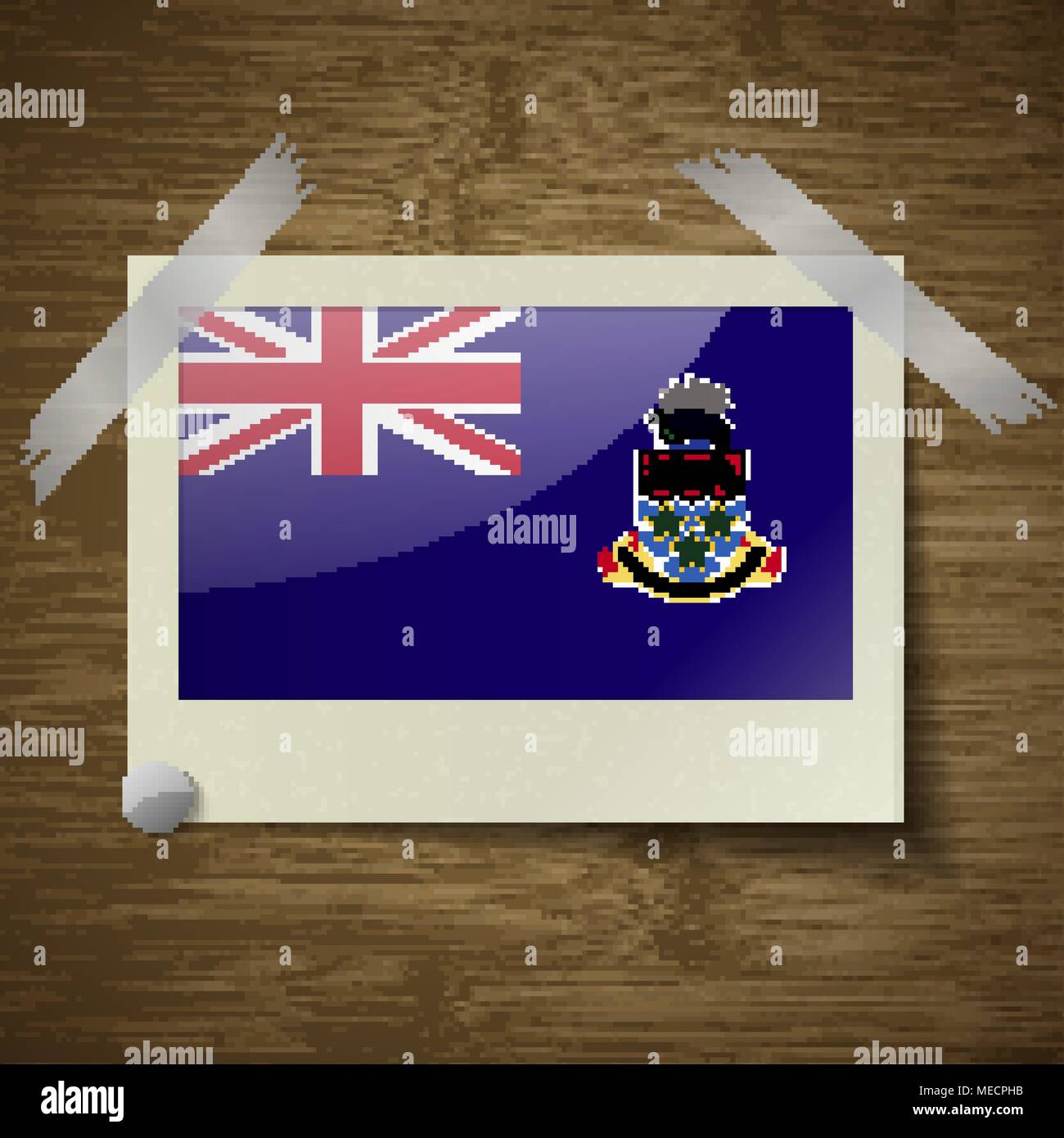Flags of Cayman Islands at frame on wooden texture. Vector illustration ...