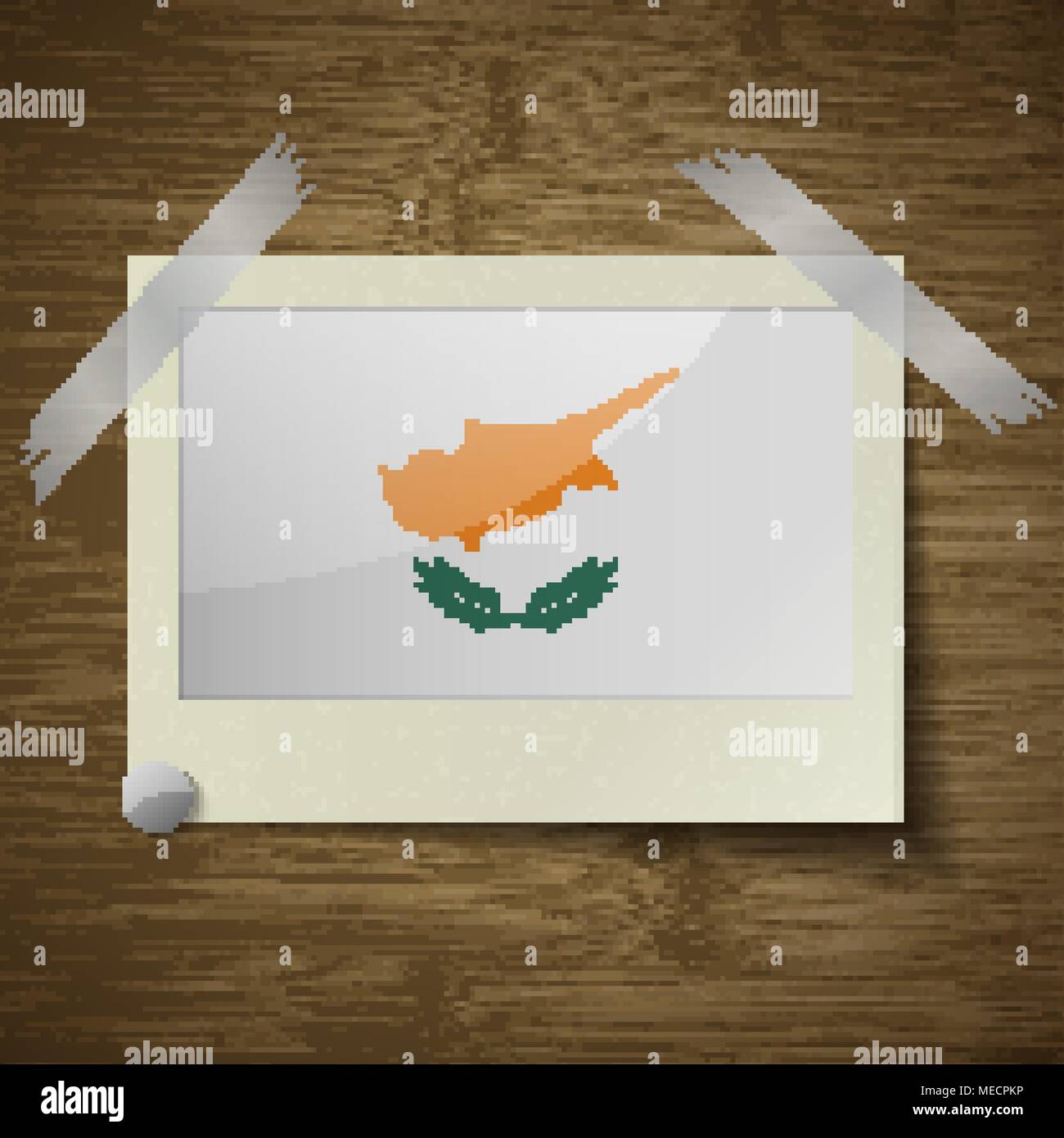 Flags of Cyprus at frame on wooden texture. Vector illustration Stock Vector Image & Art - Alamy
