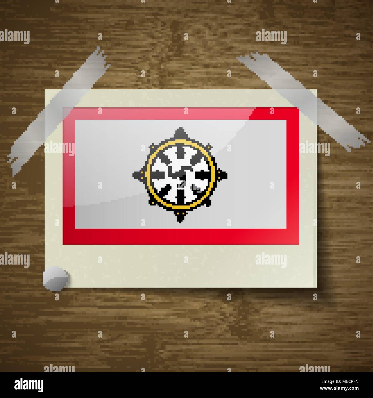 Flags of SIKKIM at frame on wooden texture. Vector illustration Stock ...