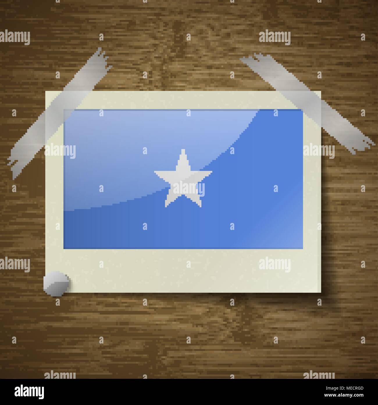 Flags of Somalia at frame on wooden texture. Vector illustration Stock ...