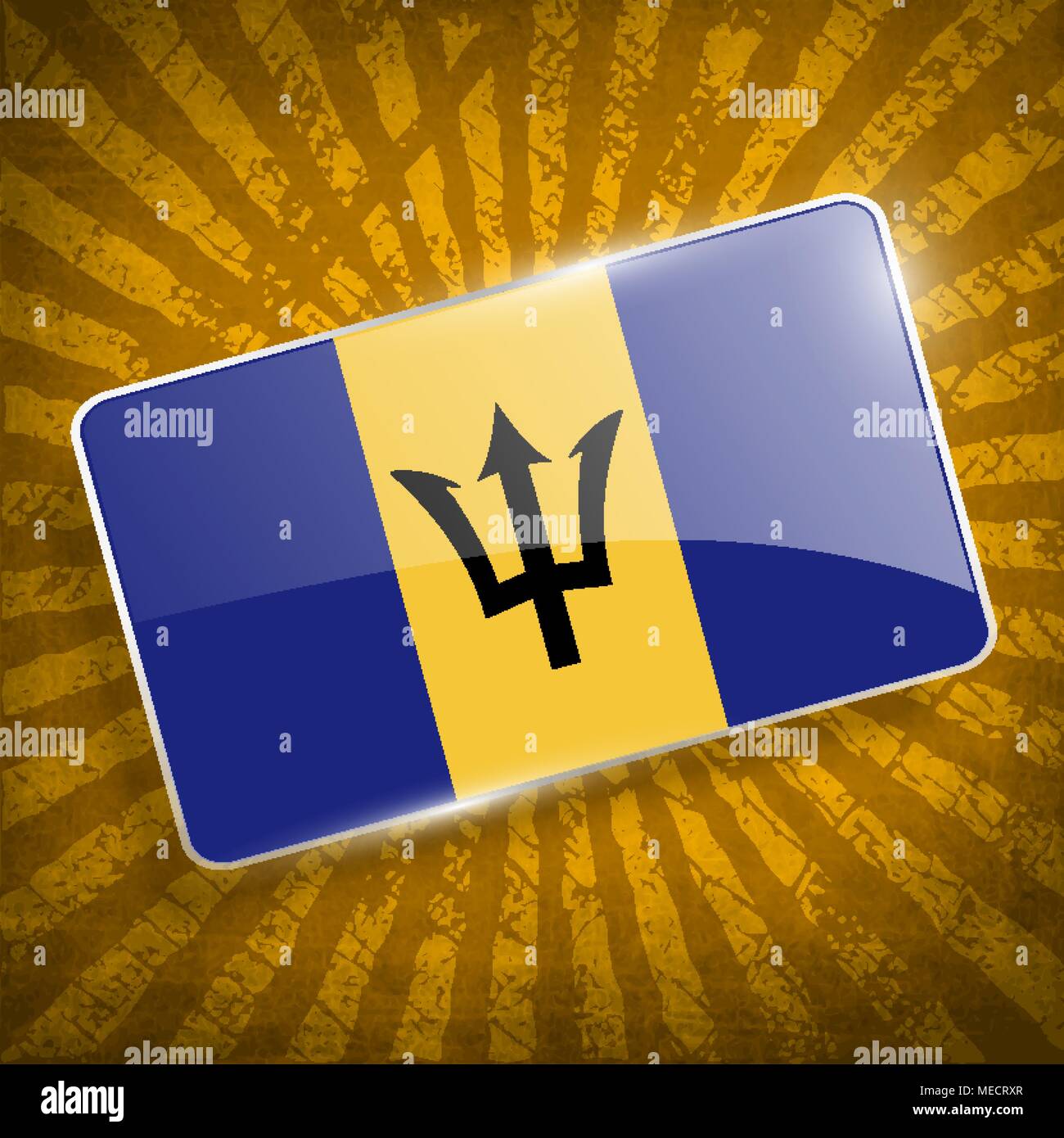 Flag of Barbados with old texture. Vector illustration Stock Vector ...