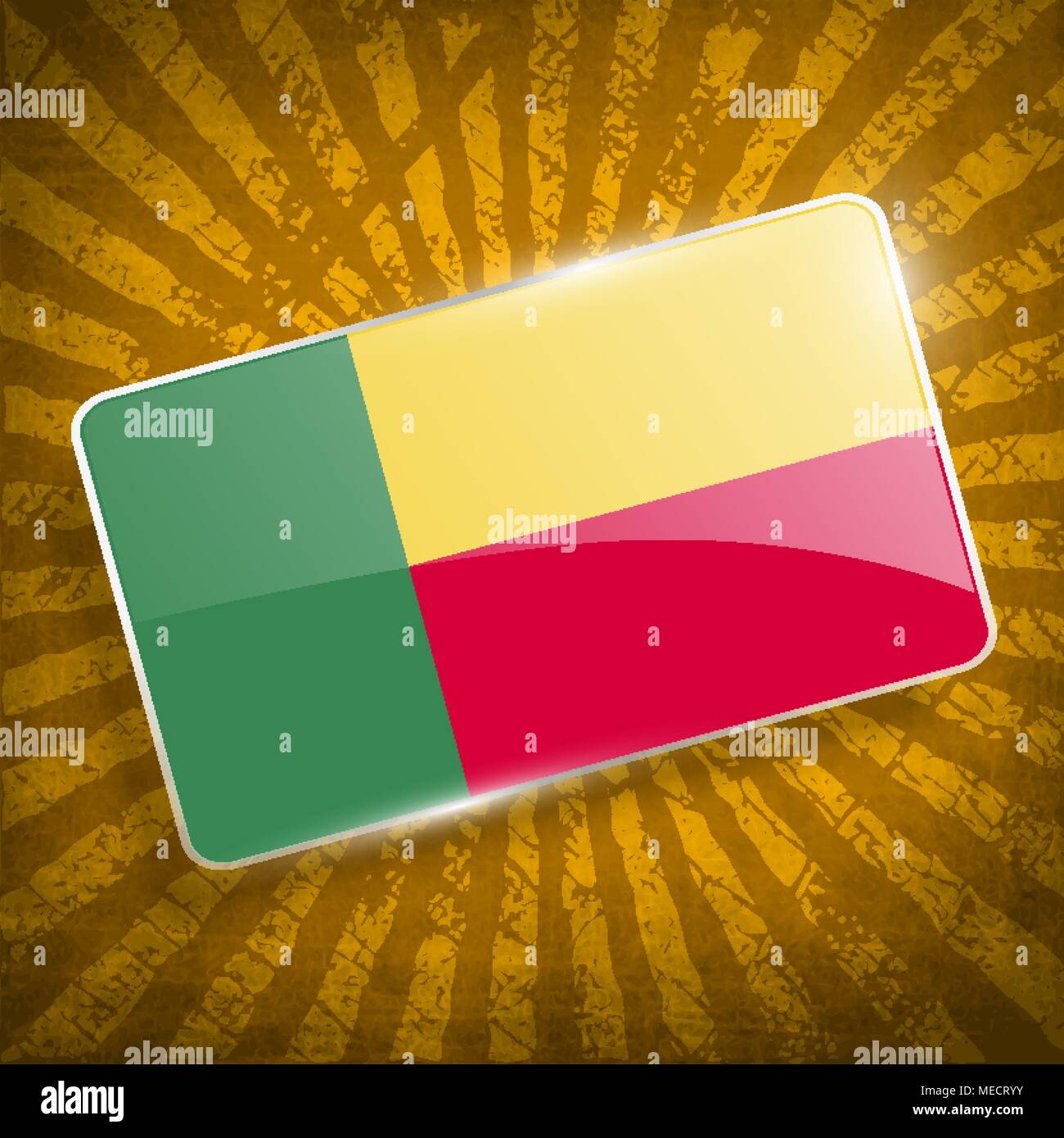 Flag of Benin with old texture. Vector illustration Stock Vector Image ...