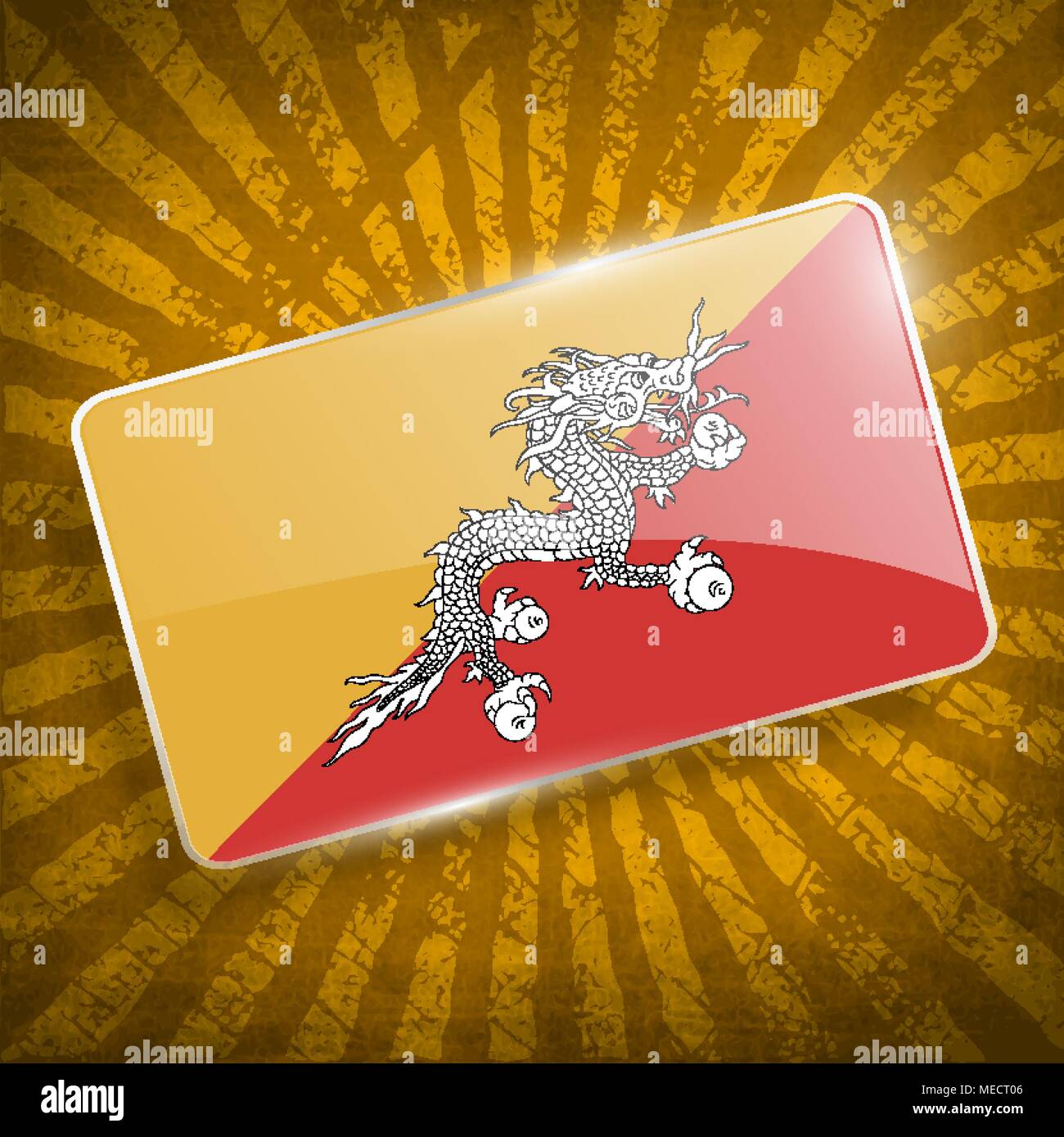 Flag of Bhutan with old texture. Vector illustration Stock Vector Image ...