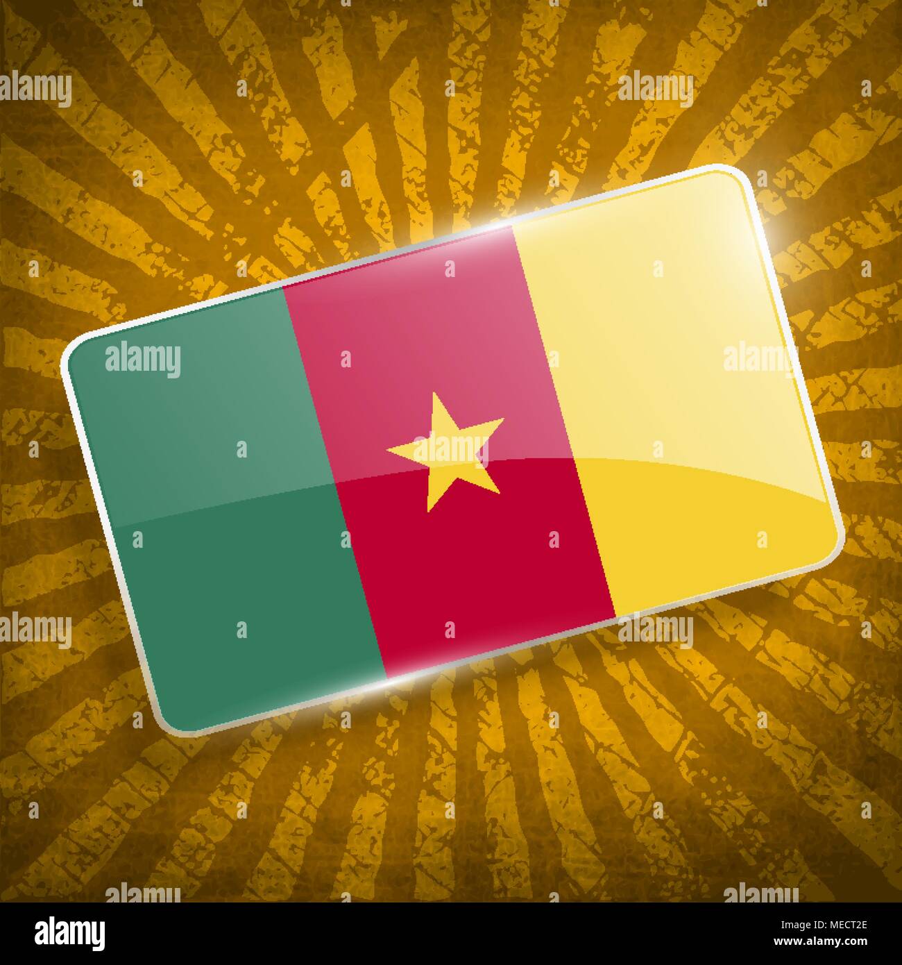 Flag of Cameroon with old texture. Vector illustration Stock Vector ...