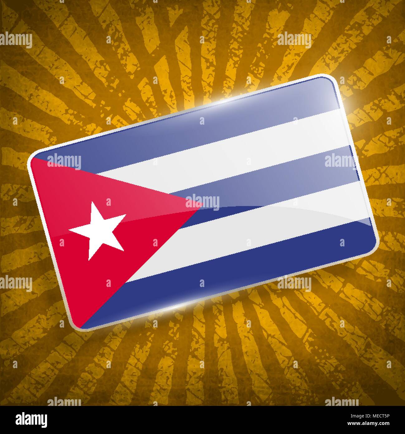 Flag of Cuba with old texture. Vector illustration Stock Vector Image ...