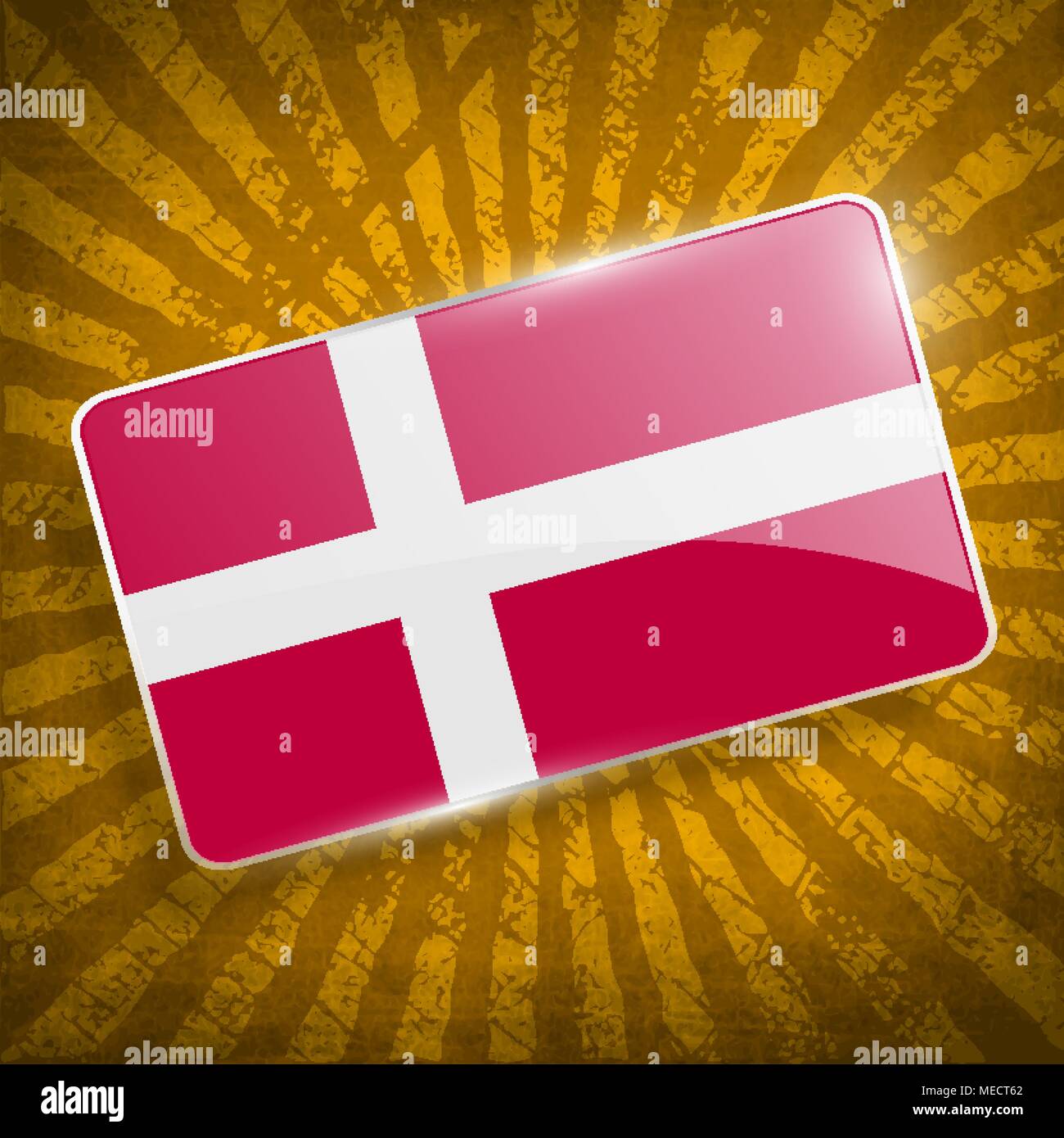 Flag of Denmark with old texture. Vector illustration Stock Vector ...