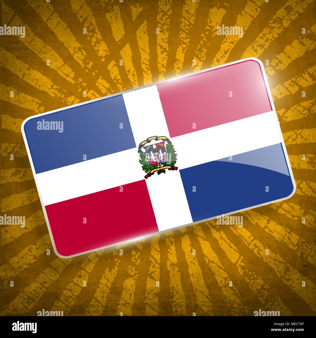 Flag of Dominican Republic with old texture. Vector illustration Stock ...
