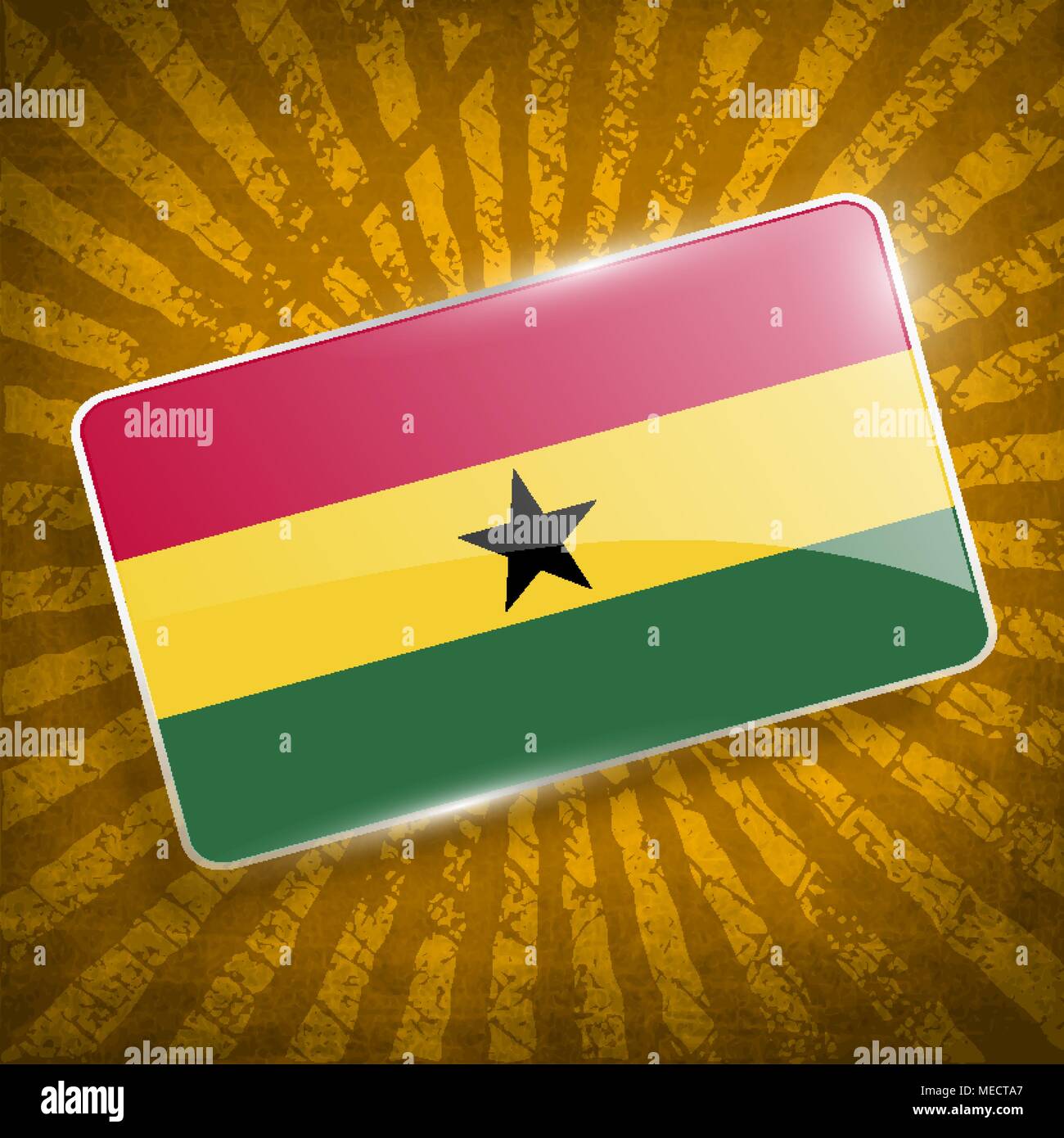 Flag of Ghana with old texture. Vector illustration Stock Vector Image ...