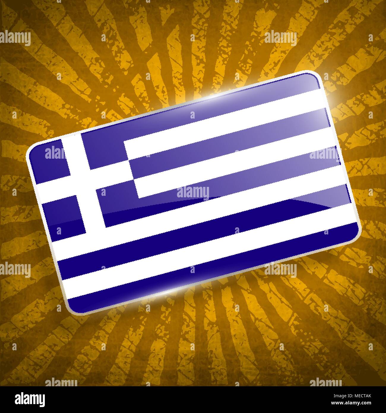 Flag of Greece with old texture. Vector illustration Stock Vector Image ...