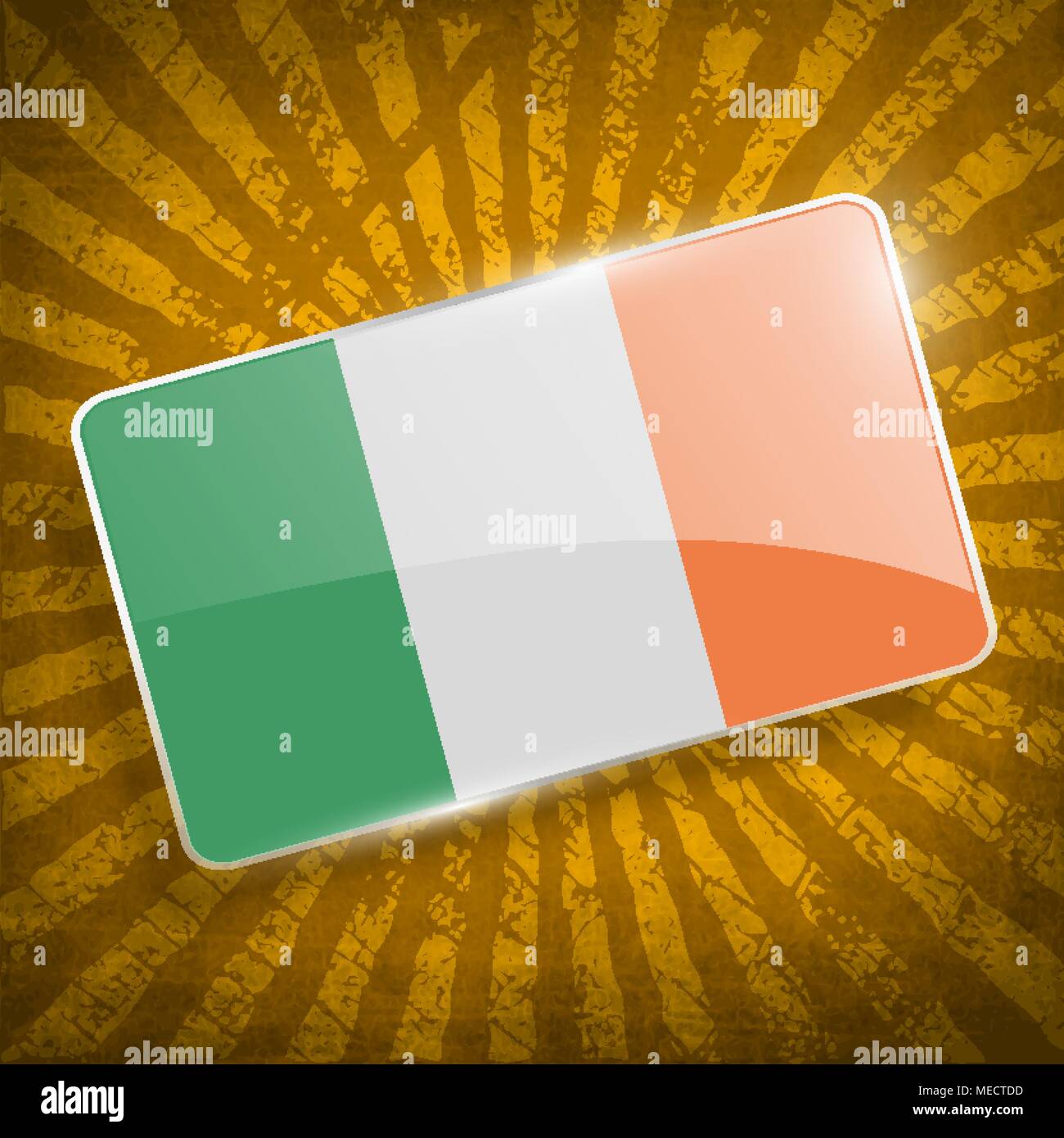 Flag of Ireland with old texture. Vector illustration Stock Vector ...