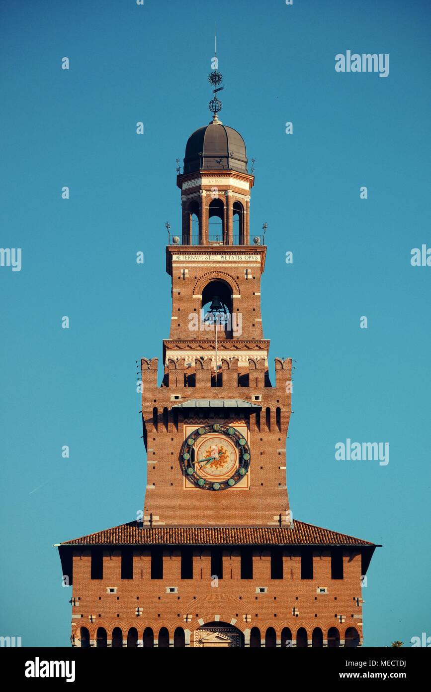 The bell tower of Sforza Castle in Milan, Italy Stock Photo - Alamy