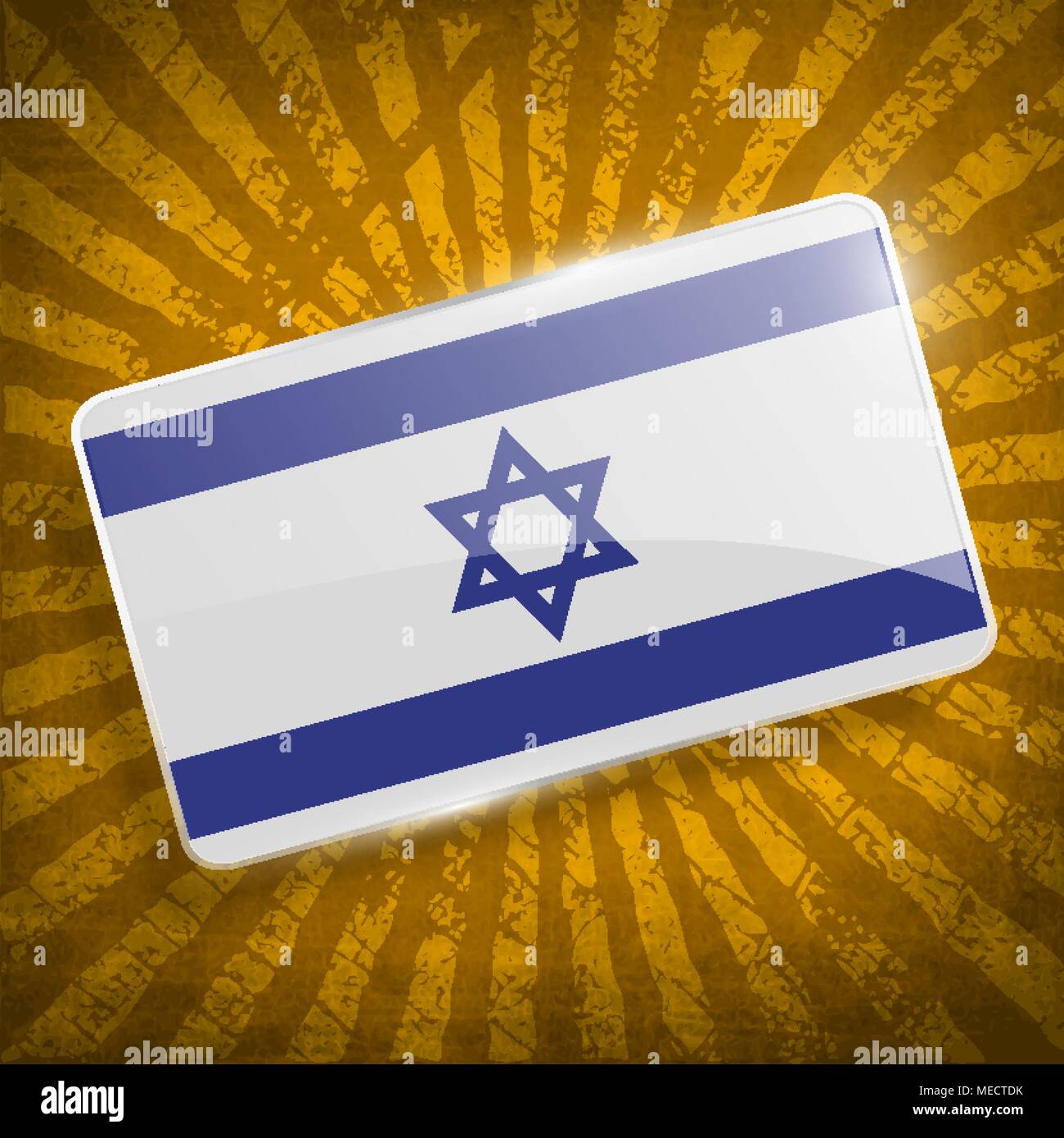 Flag of Israe with old texture. Vector illustration Stock Vector Image ...