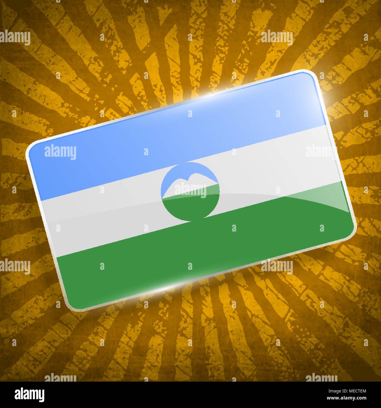 Flag of Kabardino-Balkaria with old texture. Vector illustration Stock ...