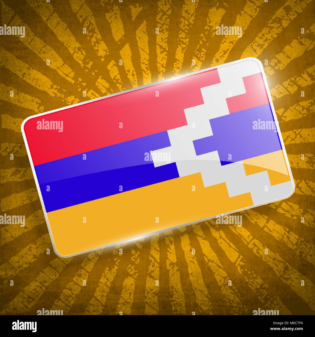 Flag of Karabakh Republic with old texture. Vector illustration Stock ...