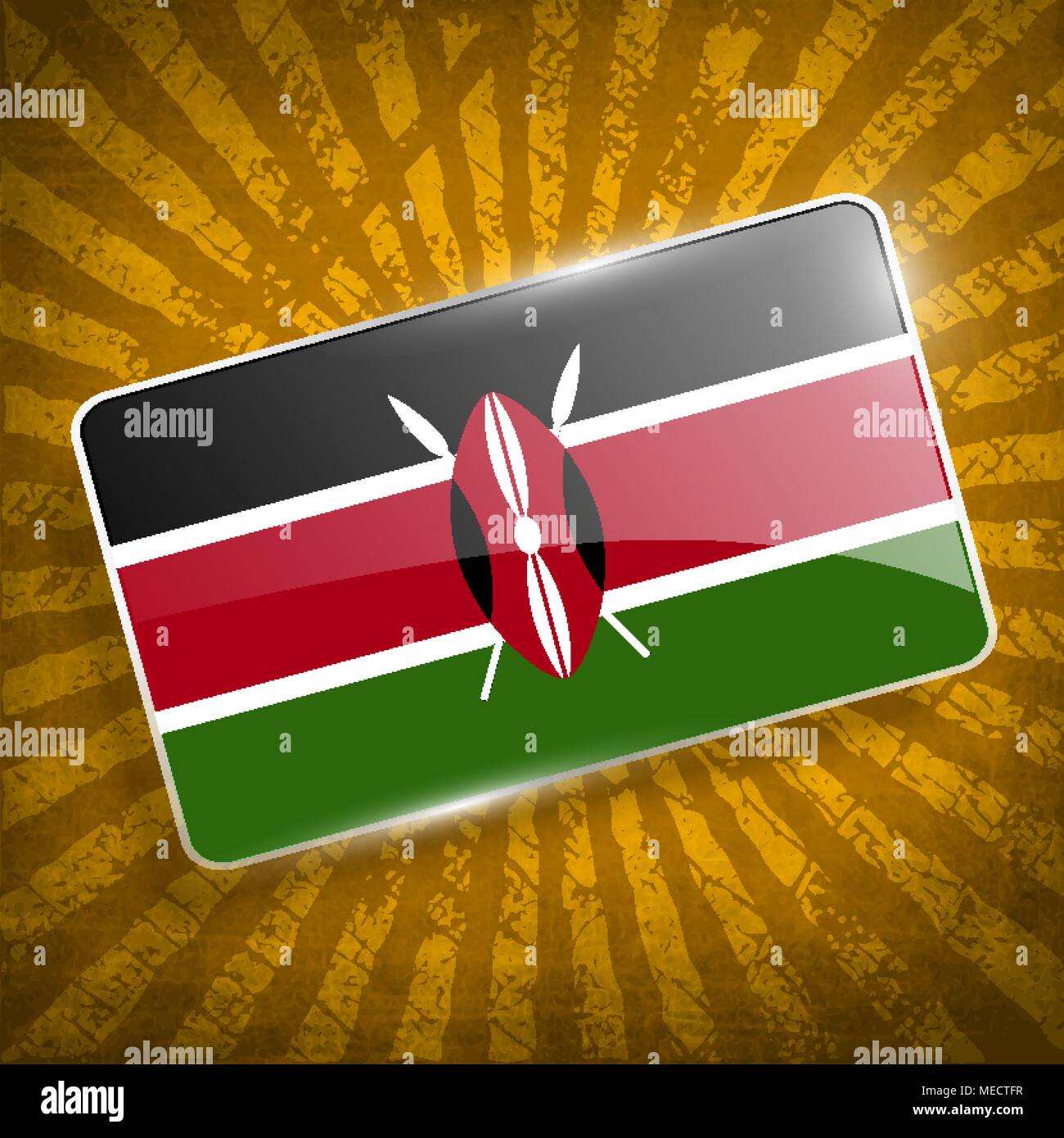Flag of Kenya with old texture. Vector illustration Stock Vector Image ...