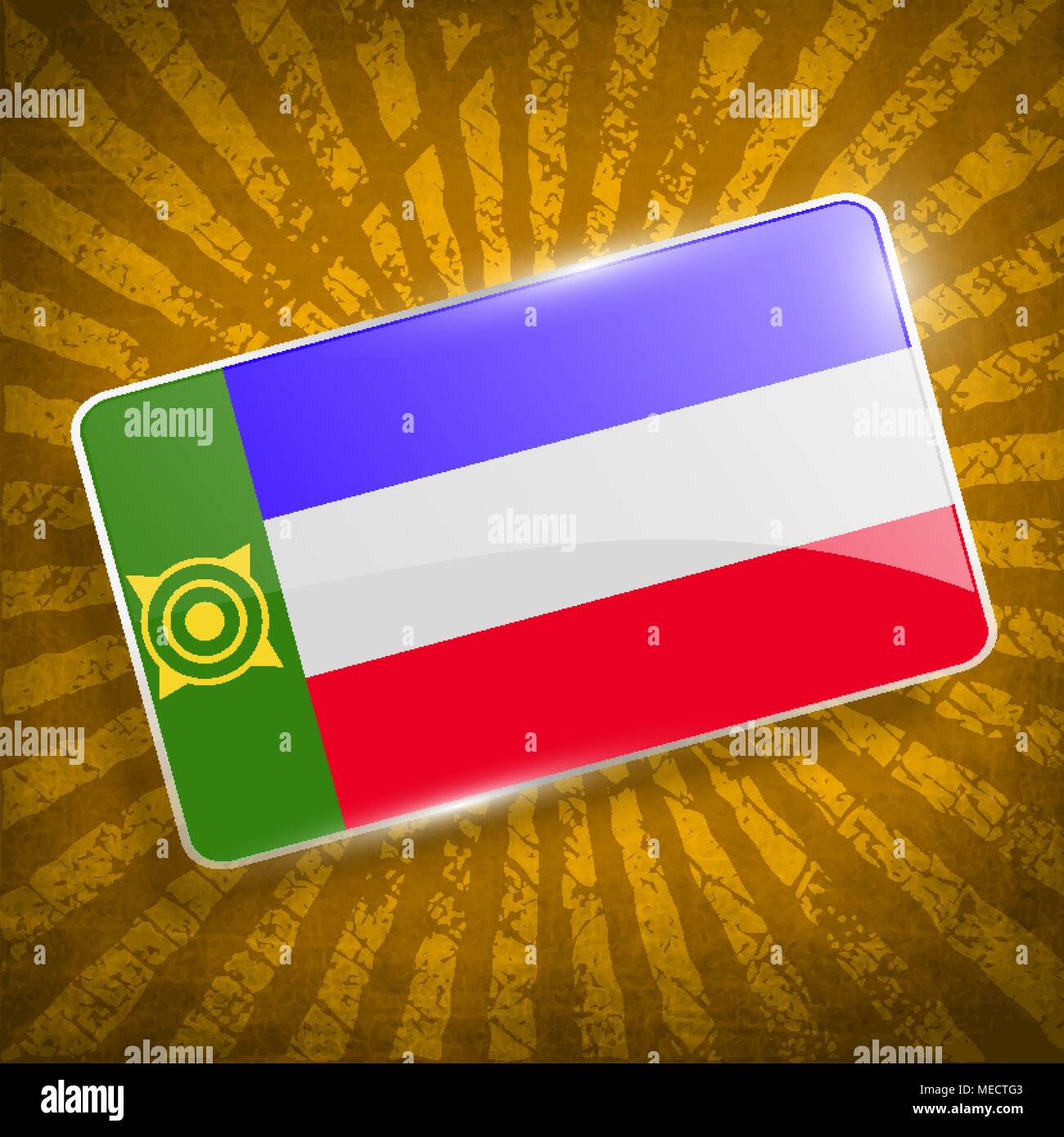 Flag of Khakassia with old texture. Vector illustration Stock Vector ...