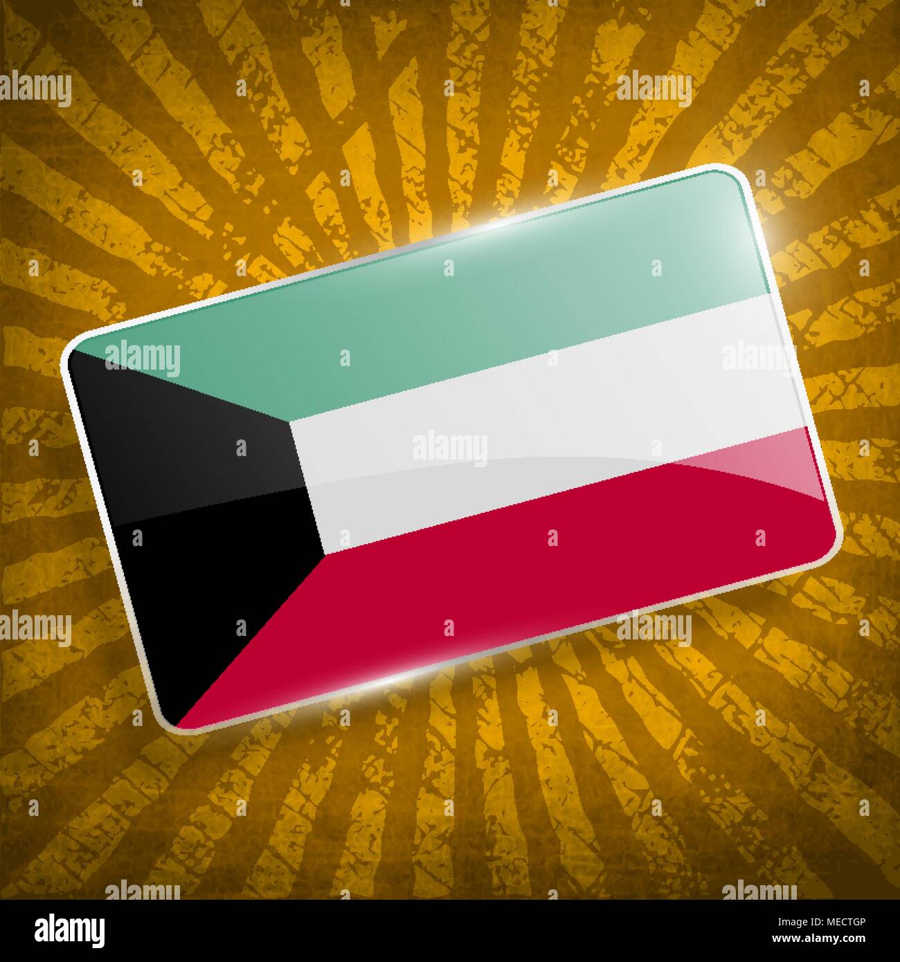 Flag of Kuwait with old texture. Vector illustration Stock Vector Image ...