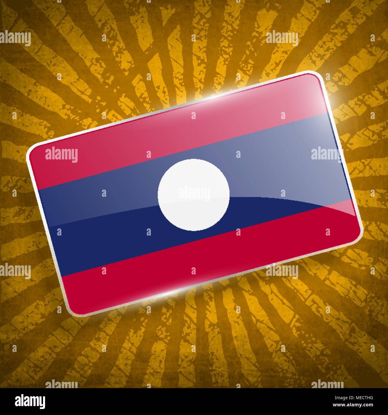 Flag of Laos with old texture. Vector illustration Stock Vector Image ...