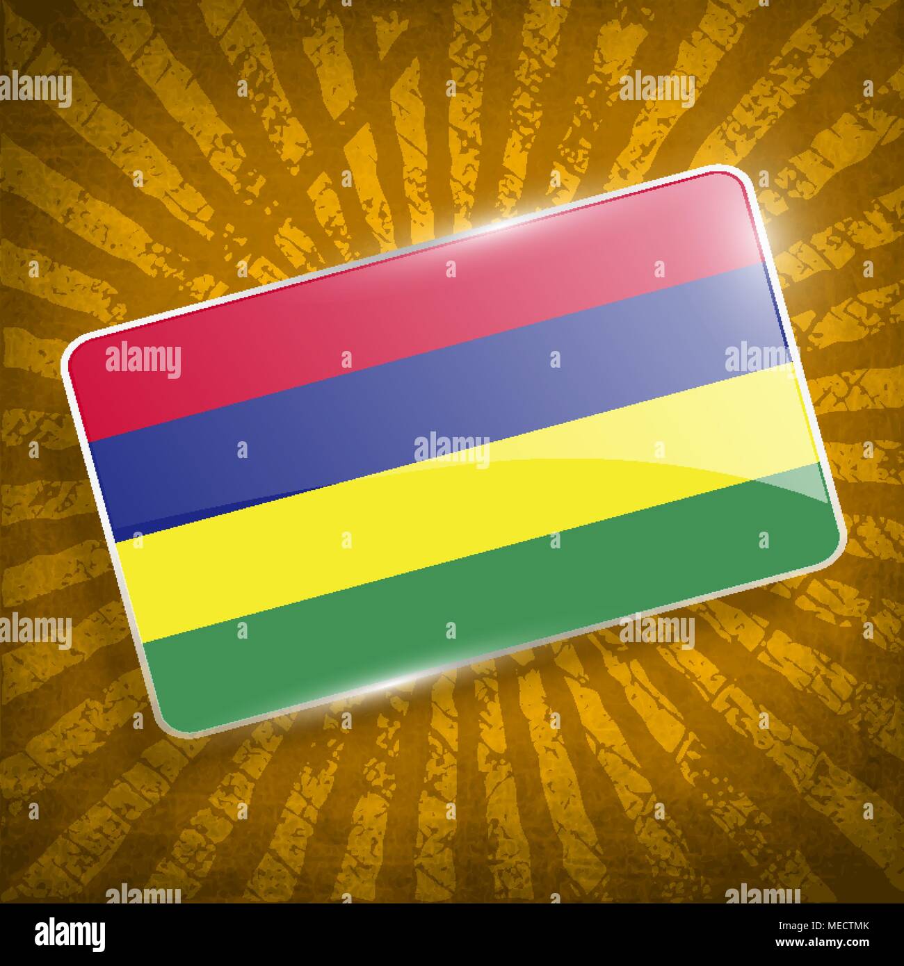 Flag of Mauritius with old texture. Vector illustration Stock Vector ...