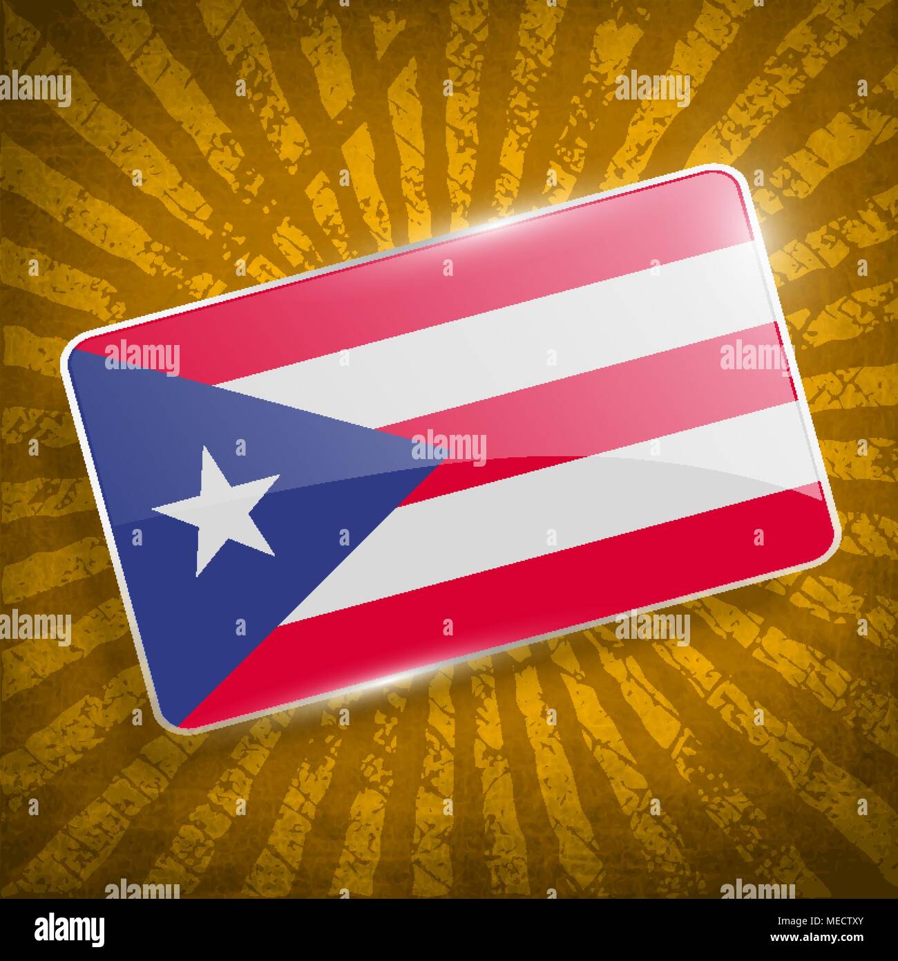 Flag of Puerto Rico with old texture. Vector illustration Stock Vector ...