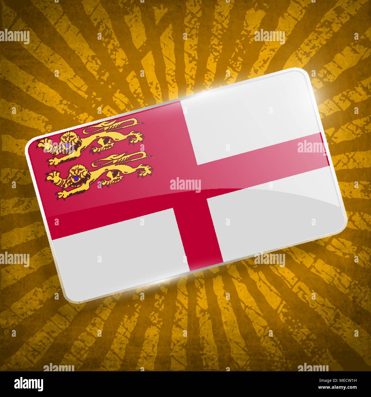 Flag of Sark with old texture. Vector illustration Stock Vector Image ...