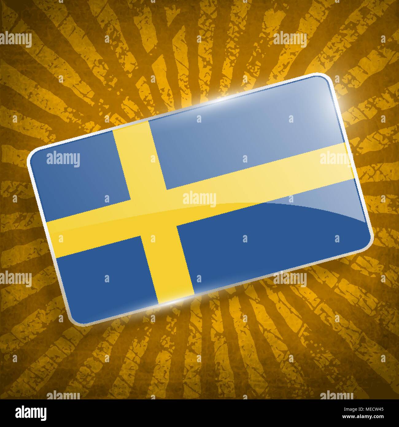 Flag of Sweden with old texture. Vector illustration Stock Vector Image ...
