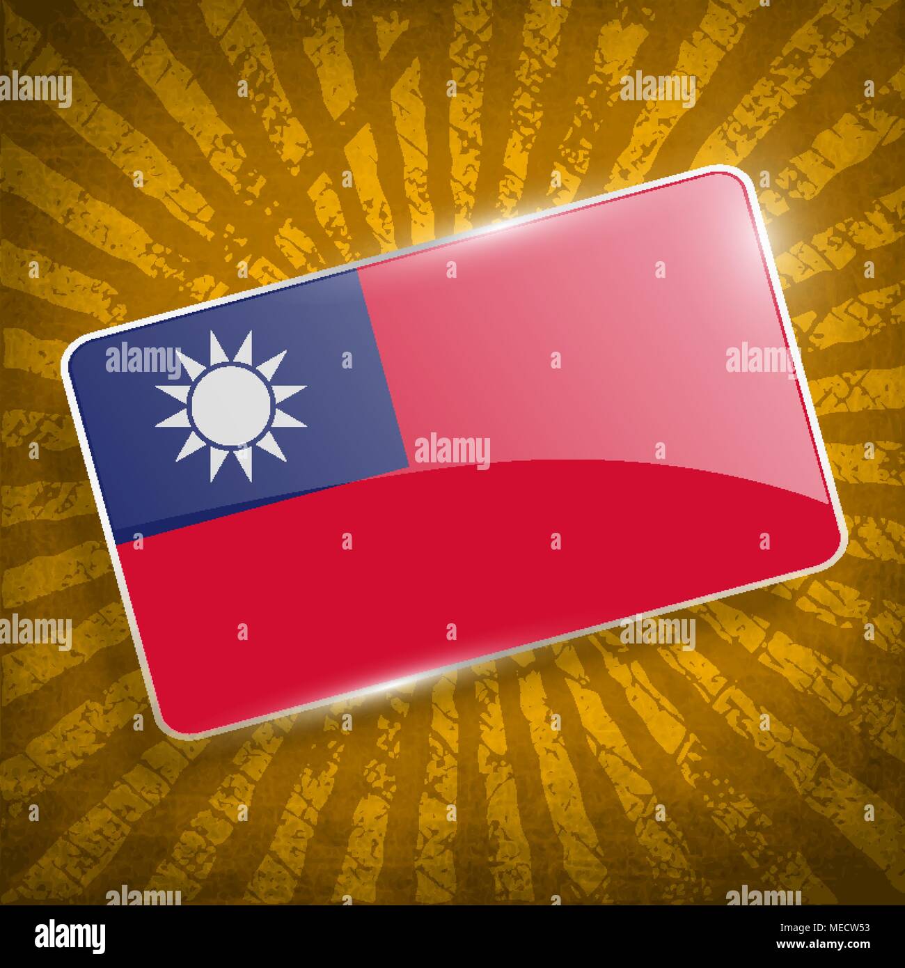 Flag of Taiwan with old texture. Vector illustration Stock Vector Image ...