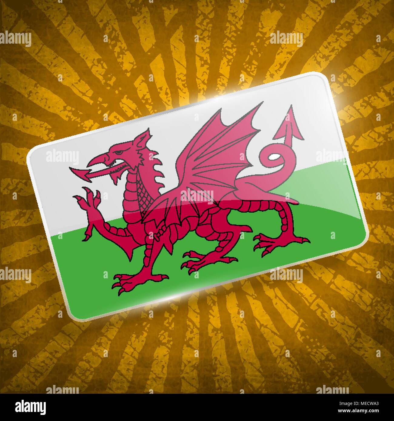 Flag of Wales with old texture. Vector illustration Stock Vector Image ...
