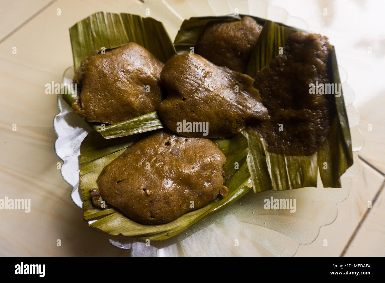 apam traditional dish from rice with leaf as cover from asia indonesia ...