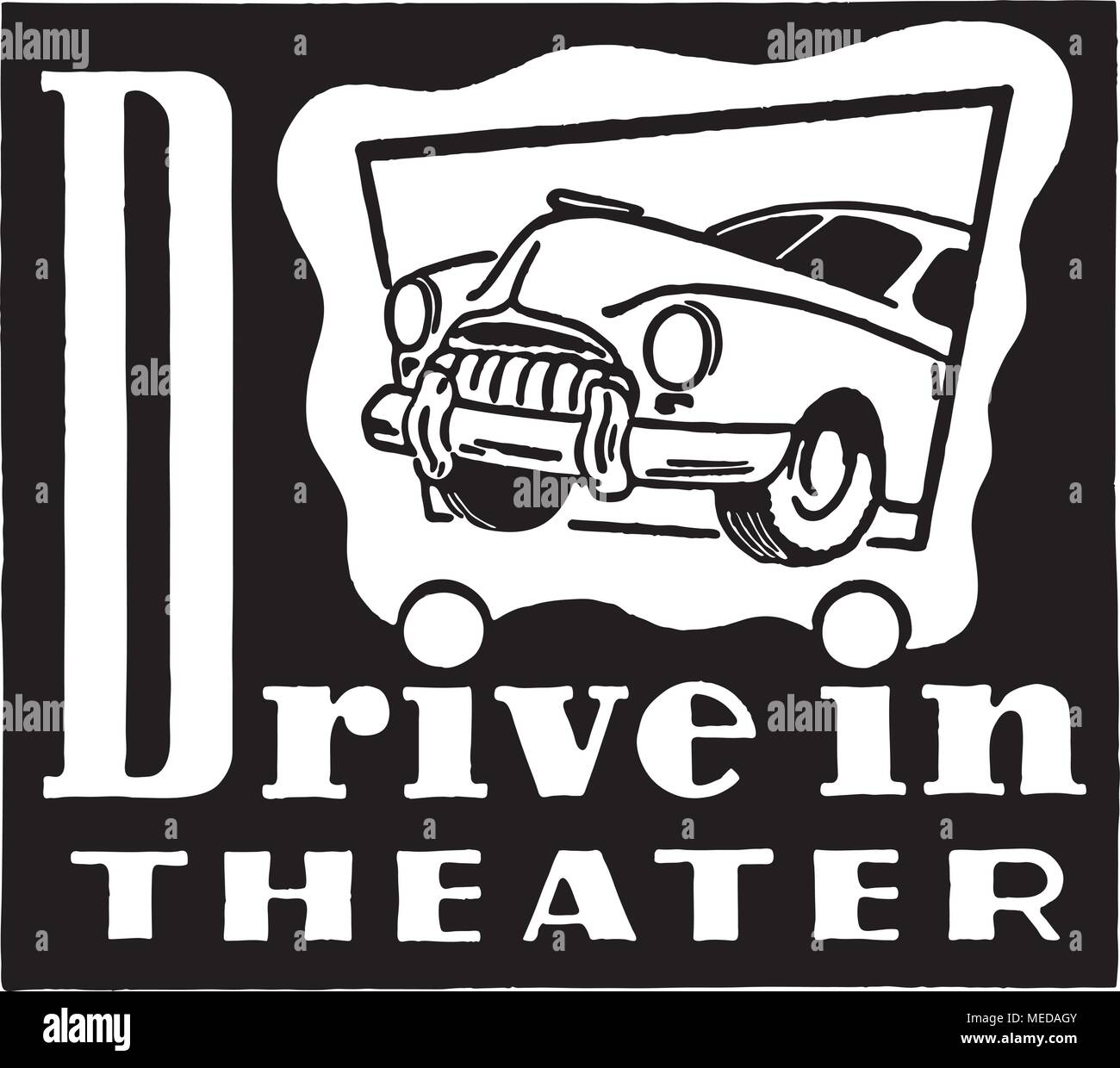 Drive in theater 1950s Stock Vector Images - Alamy