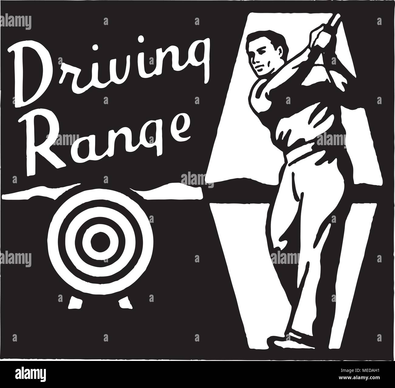 Driving Range - Retro Ad Art Banner Stock Vector Image & Art - Alamy