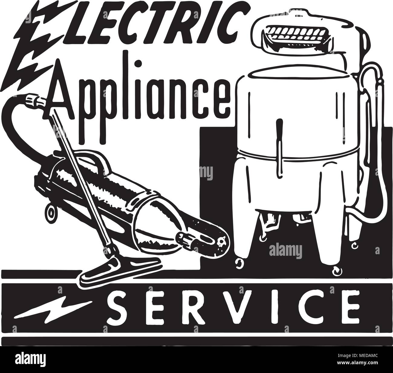Electrical Appliance Service - Retro Ad Art Banner Stock Vector Image ...